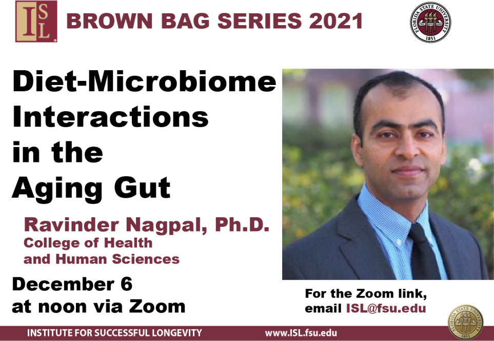 Ravinder Nagpal to speak on 'Diet-Microbiome Interactions' in the next ISL Brown Bag on December ...